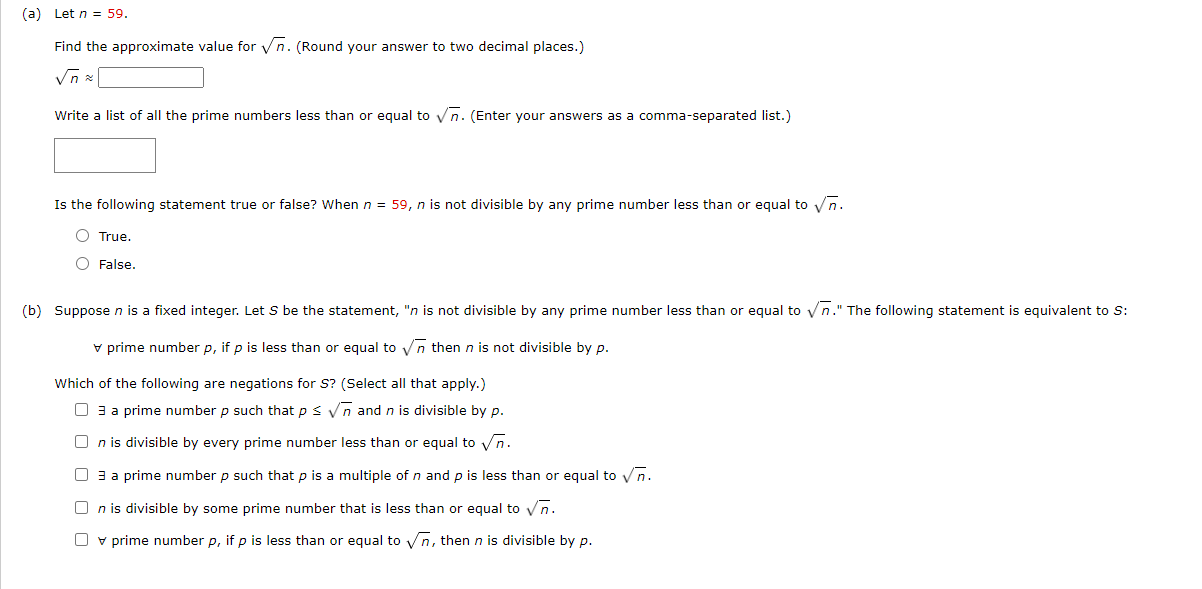 Solved (a) Let n = 59. Find the approximate value for n. | Chegg.com