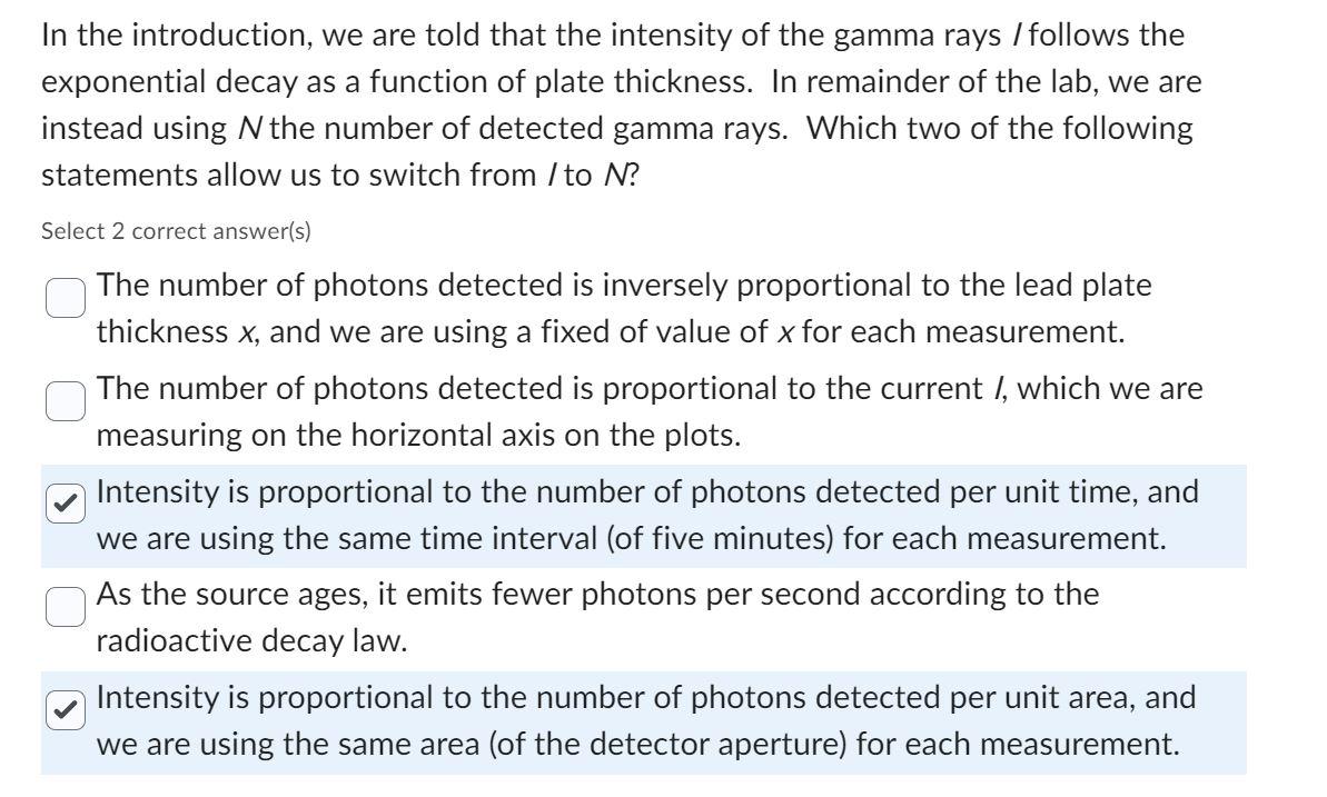 Solved In the introduction, we are told that the intensity | Chegg.com