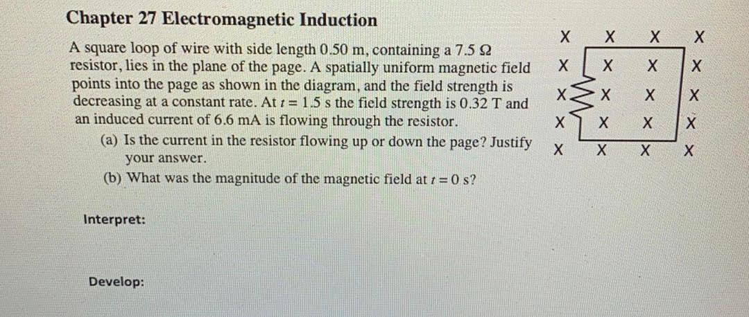 Solved Х х Х Х Х Х Х Chapter 27 Electromagnetic Induction A | Chegg.com