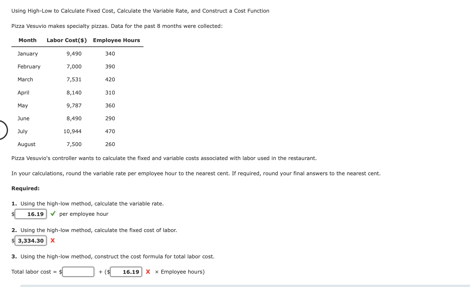 Solved Using High-Low to Calculate Fixed Cost, Calculate the | Chegg.com