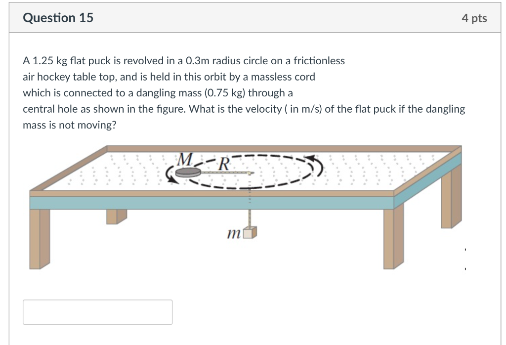 Solved Question 15 4 pts A 1.25 kg flat puck is revolved in | Chegg.com