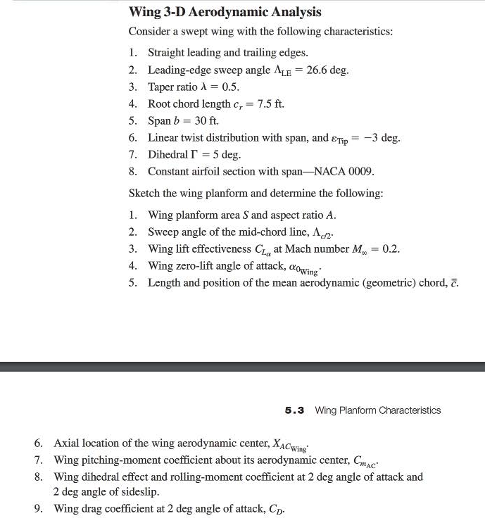 Solved 5.3 Calculate the dihedral effect, or CLβ, for the | Chegg.com