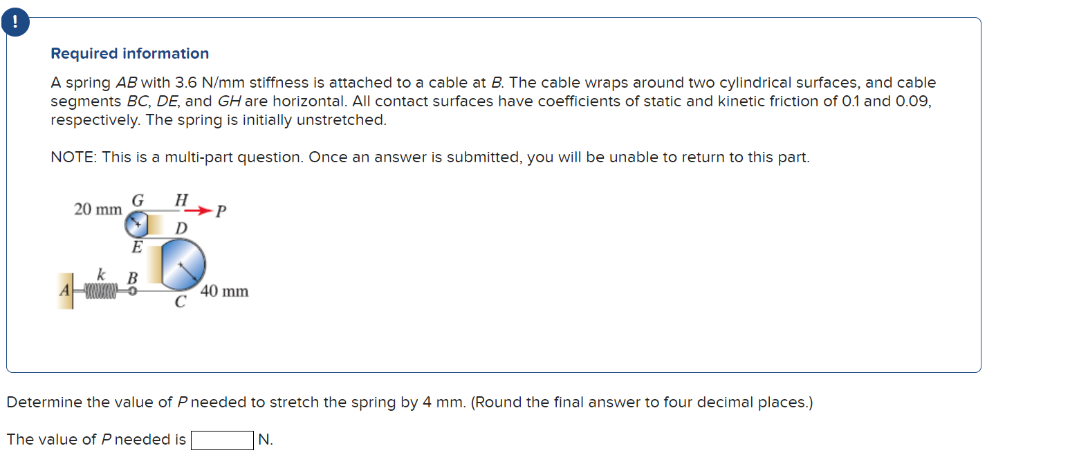 Solved !Required informationA spring AB ﻿with 3.6Nmm | Chegg.com