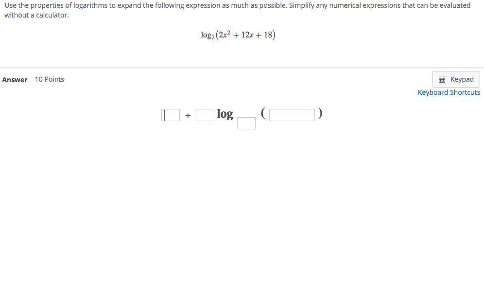Solved Use the properties of logarithms to expand the | Chegg.com