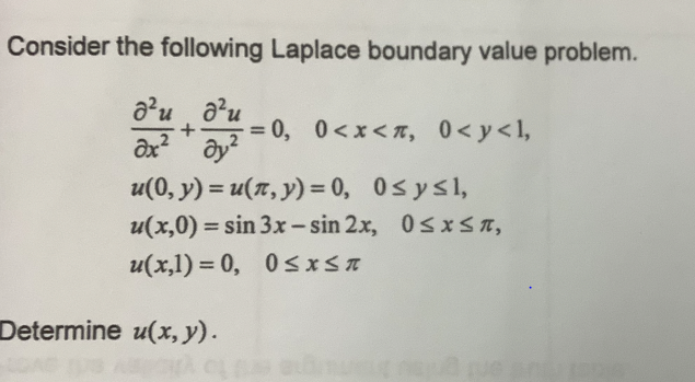 Solved Consider the following Laplace boundary value | Chegg.com