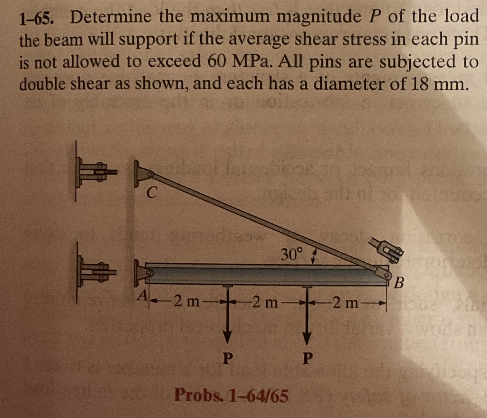 Solved 1-65. ﻿Determine the maximum magnitude P ﻿of the | Chegg.com