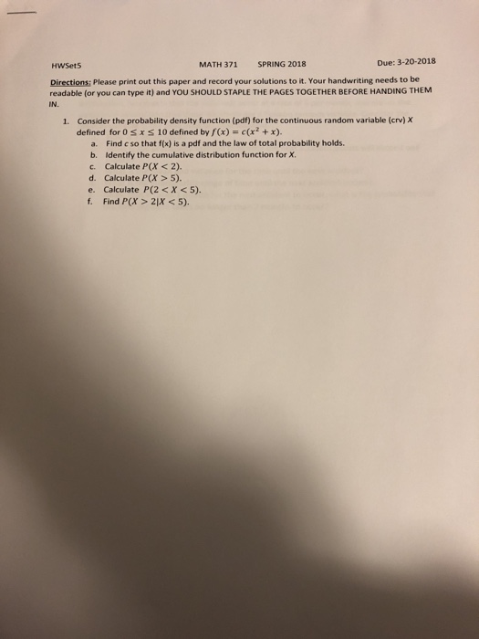 Solved MATH 371 SPRING 2018 Due: 3-20-2018 HWSet5 | Chegg.com