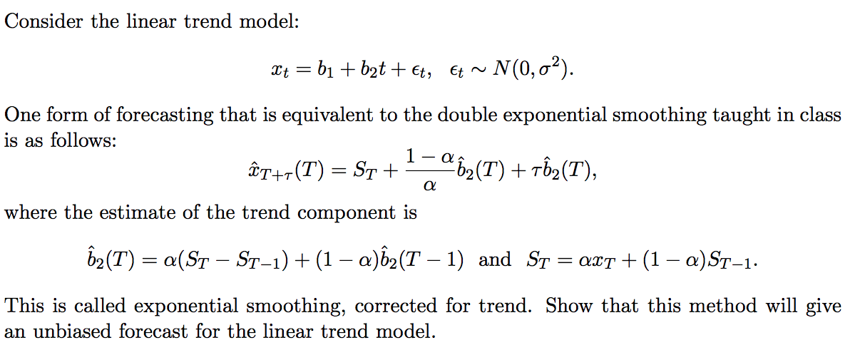 Solved Consider the linear trend model: It = b1 + b2t + Et, | Chegg.com