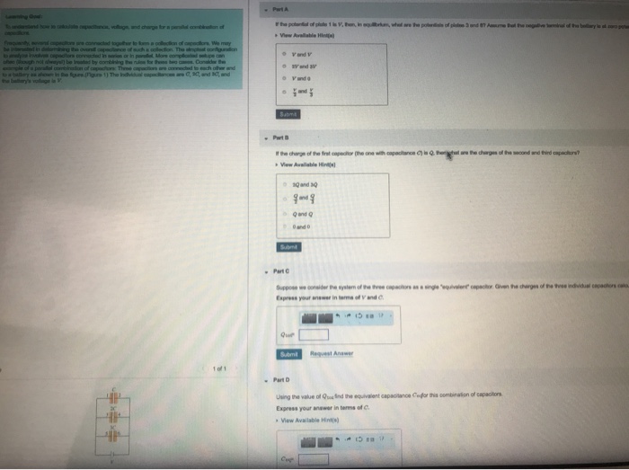 Solved To understand how to calculate capacitance, voltage, | Chegg.com