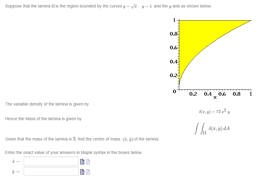 Solved Suppose that the lamina 2 is the region bounded by | Chegg.com