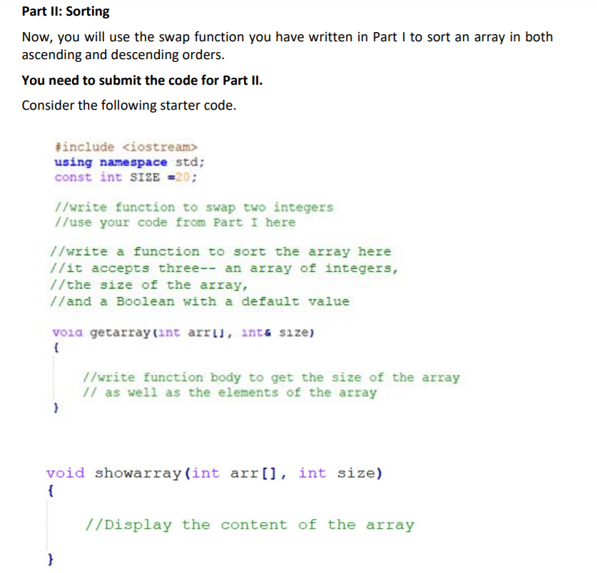 Solved B Swapping And Sorting This Problem Has Two 
