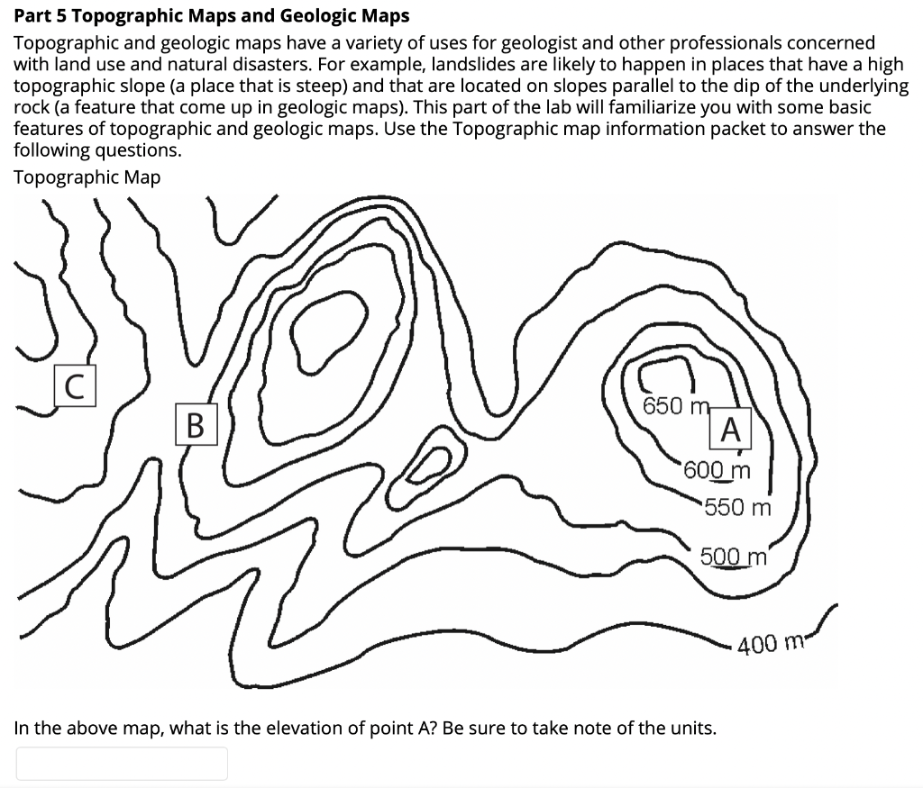 Solved Part 5 Topographic Maps and Geologic Maps Topographic | Chegg.com