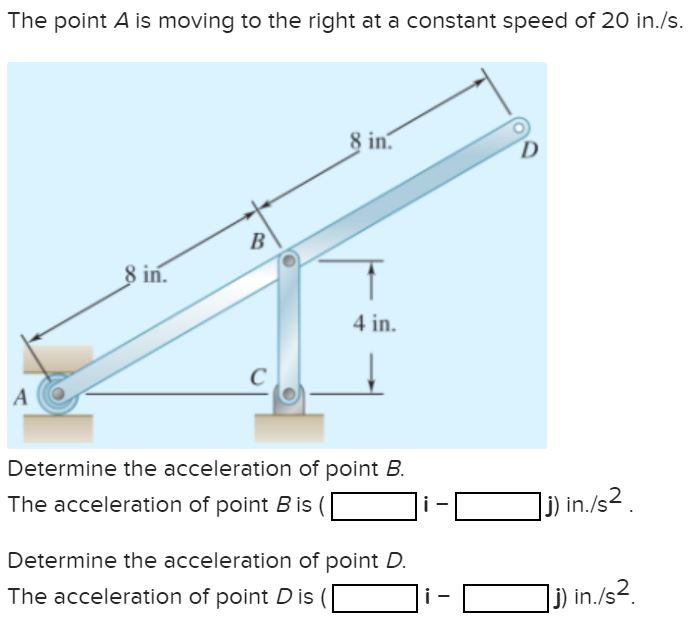 Solved The point A is moving to the right at a constant | Chegg.com