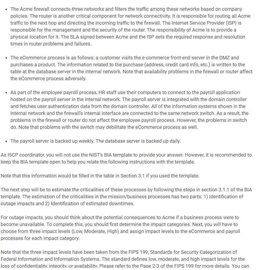 The Acme firewall connects three networks and | Chegg.com