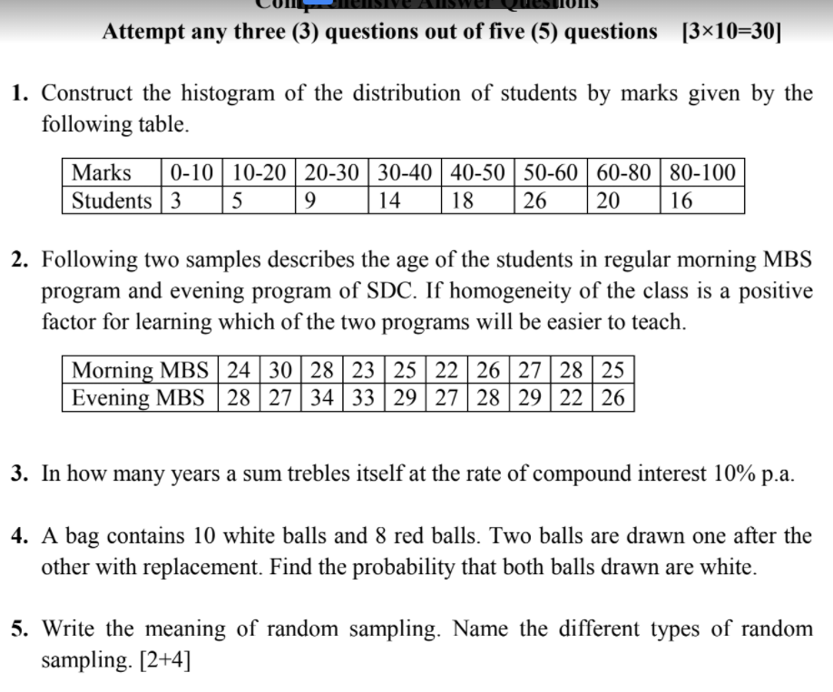 Solved Attempt any three (3) questions out of five (5) | Chegg.com