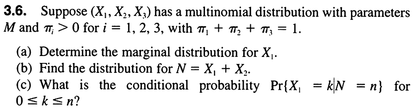 Solved 3.6. ﻿Suppose (x1,x2,x3) ﻿has a multinomial | Chegg.com