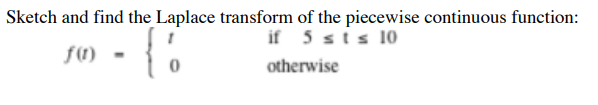 Solved Sketch and find the Laplace transform of the | Chegg.com