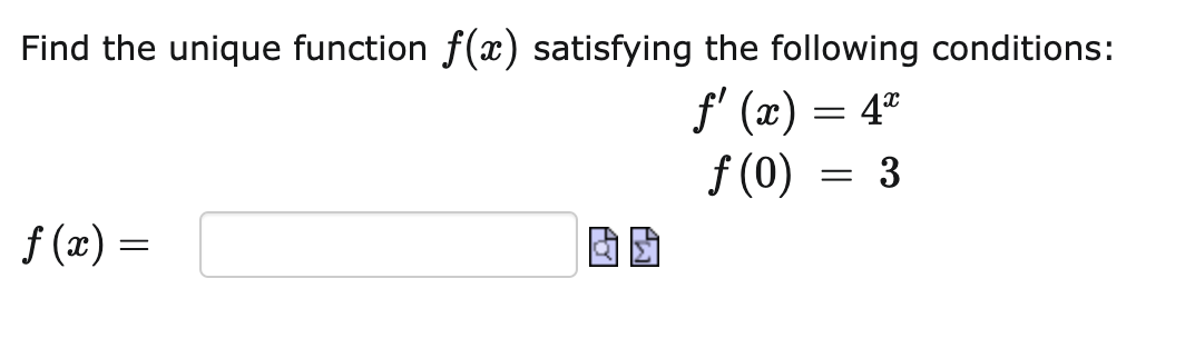 Solved Find the unique function f(x) satisfying the | Chegg.com