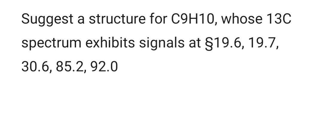 Solved Suggest a structure for C9H10, whose 13C spectrum | Chegg.com