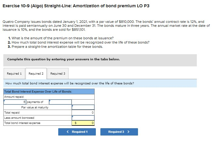 Solved Exercise 10-9 (Algo) ﻿Straight-Line: Amortization of | Chegg.com