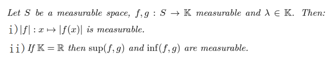 Solved Let S Be A Measurable Space F G S→k Measurable And