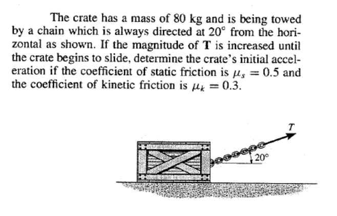 Solved The crate has a mass of 80 kg and is being towed by a | Chegg.com