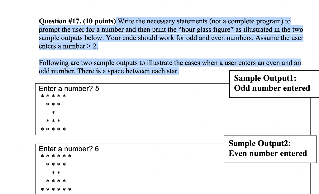 Solved Question \#17. (10 points) Write the necessary | Chegg.com