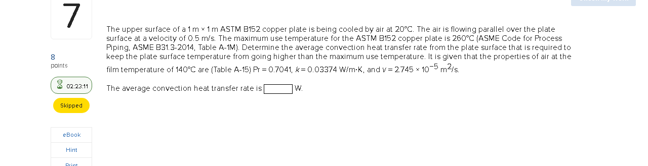 The upper surface of a 1 m×1 m ASTM B152 copper plate | Chegg.com