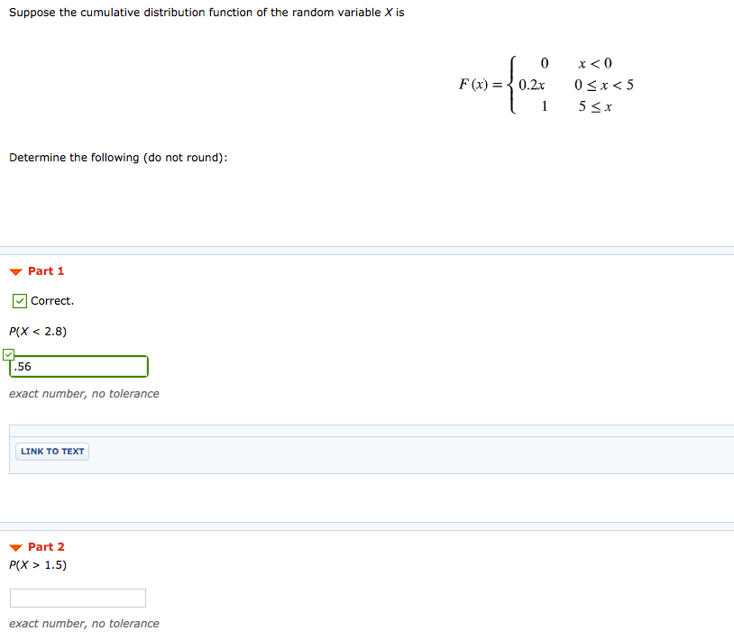 Solved Suppose The Cumulative Distribution Function Of The