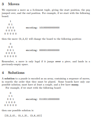 Please write a program in python that solves a peg | Chegg.com