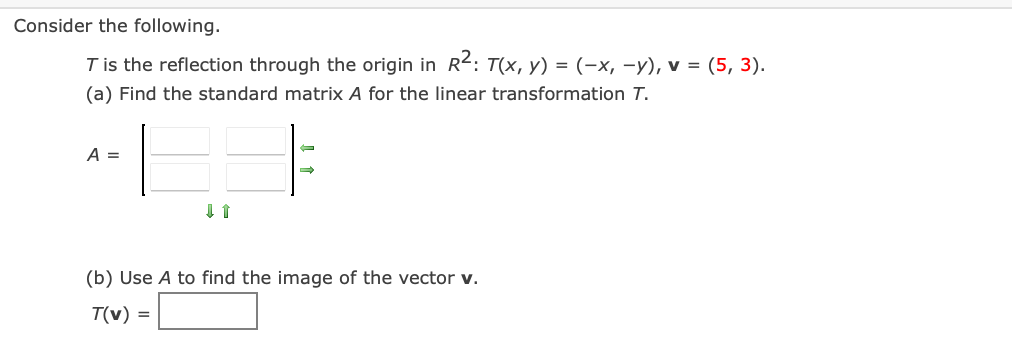 Solved onsider the following. T is the reflection through | Chegg.com