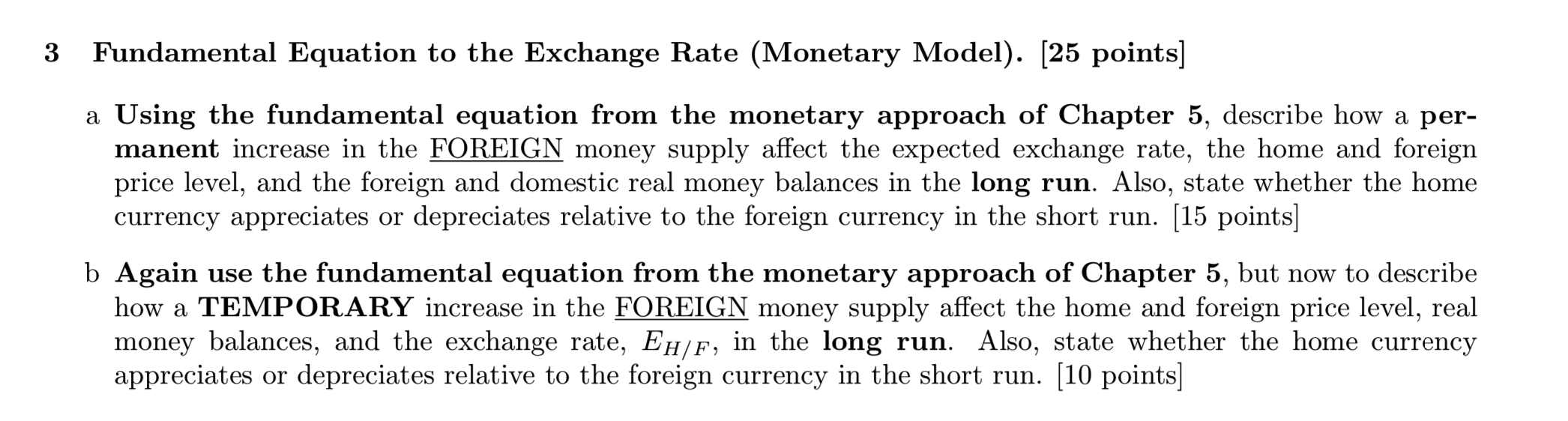 3 Fundamental Equation to the Exchange Rate (Monetary | Chegg.com