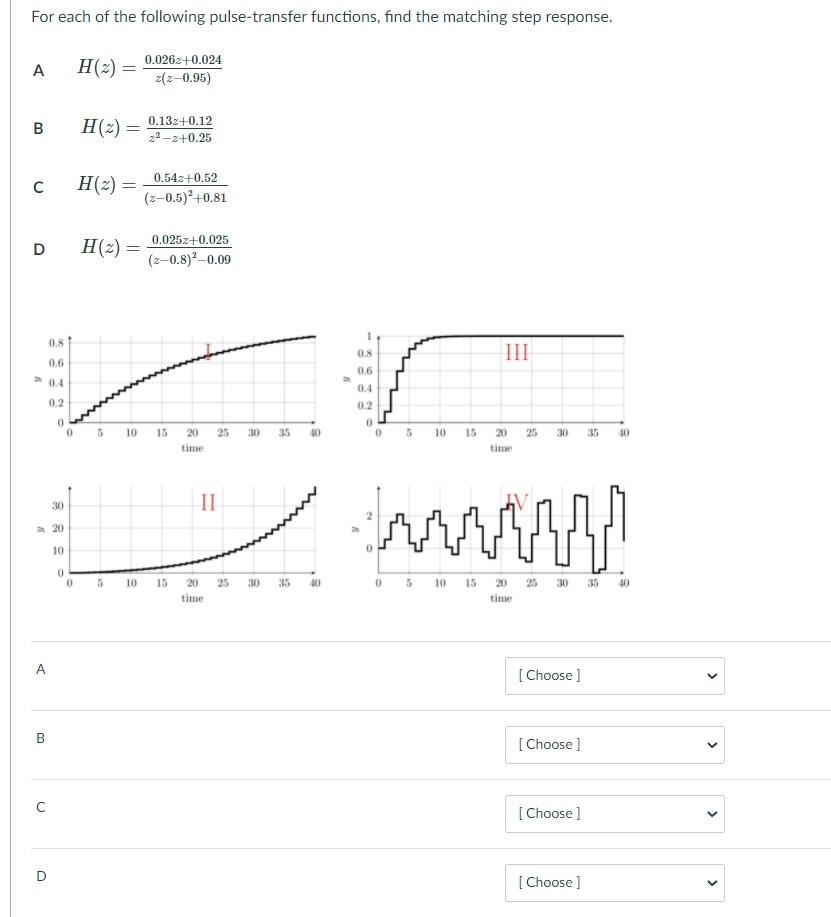 Solved For each of the following pulse-transfer functions, | Chegg.com