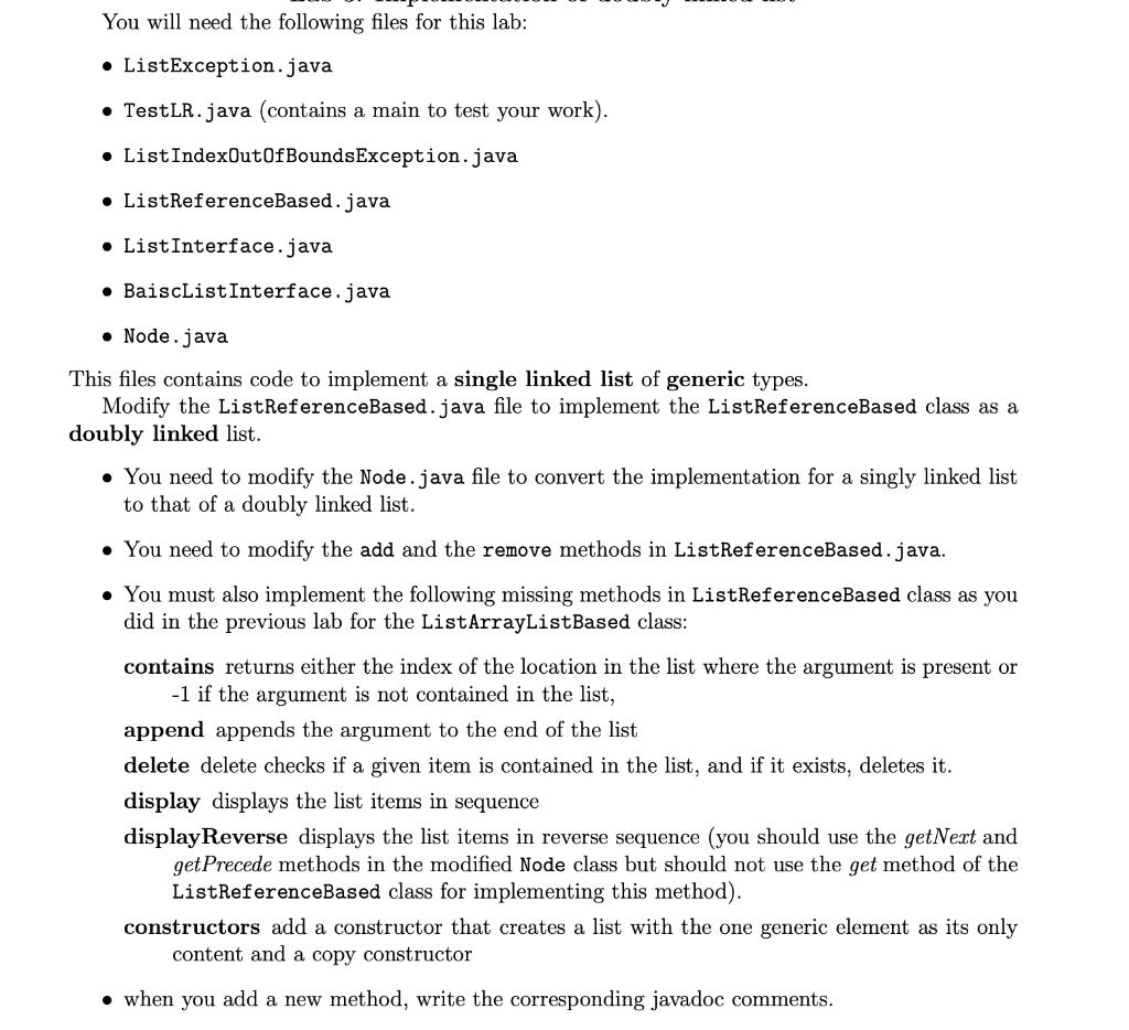 Solved /** class Node for the implementation of simple | Chegg.com