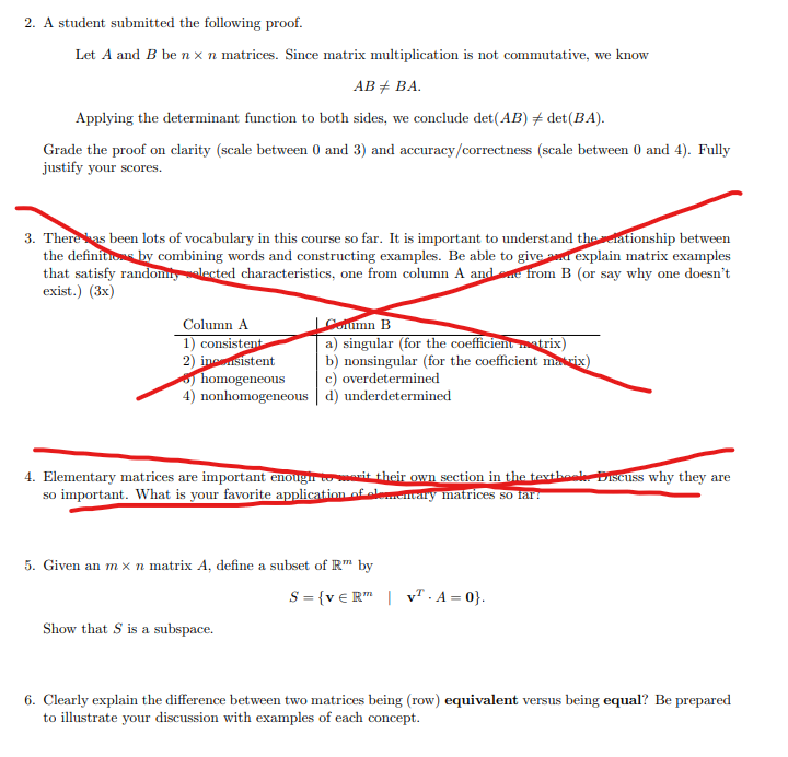 Solved 2. A student submitted the following proof. Let A and | Chegg.com