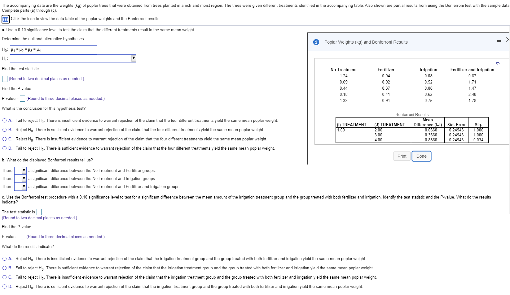 Solved The accompanying data are the weights (kg) of poplar | Chegg.com
