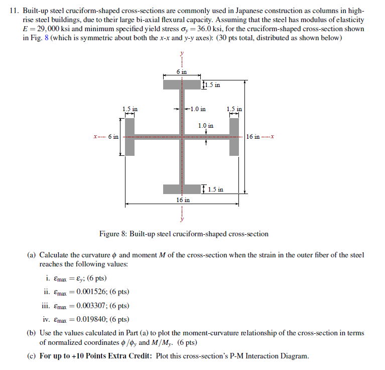 11. Built-up steel cruciform-shaped cross-sections | Chegg.com