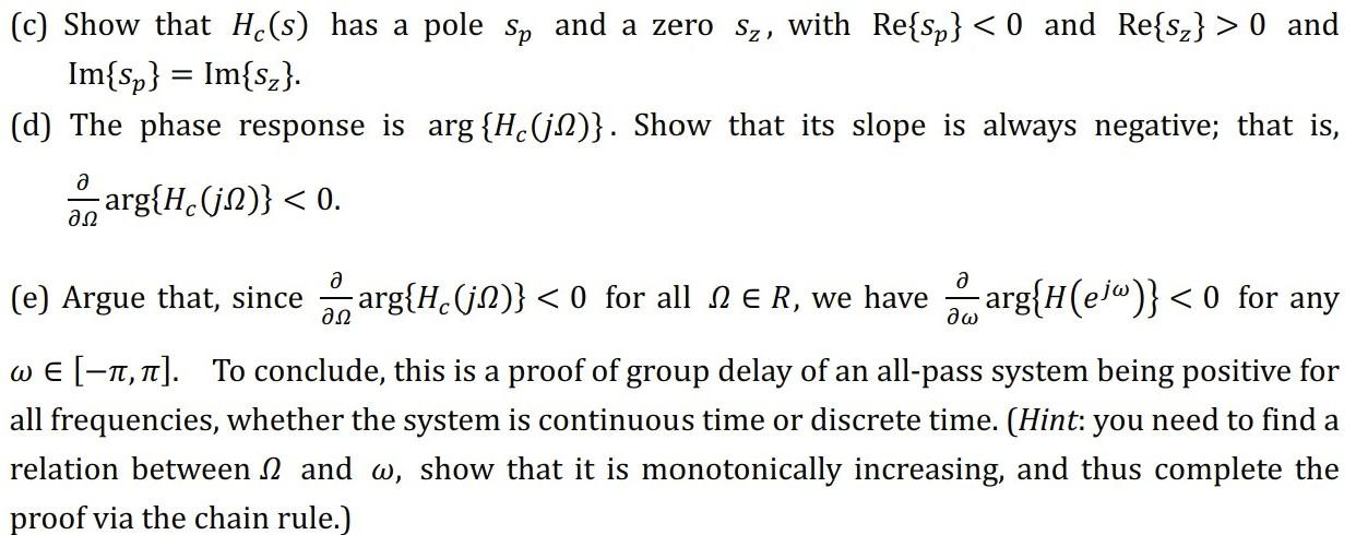 Solved 1. Bilinear transformation and all pass systems in | Chegg.com