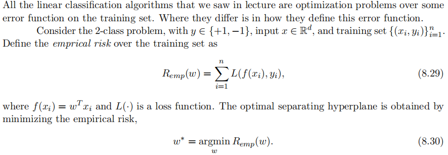 All the linear classification algorithms that we saw | Chegg.com