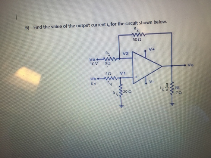 Solved 6) Find the value of the output current i, for the | Chegg.com