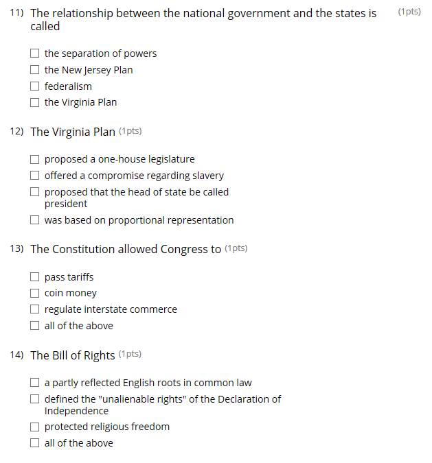 Solved 11) The relationship between the national government | Chegg.com