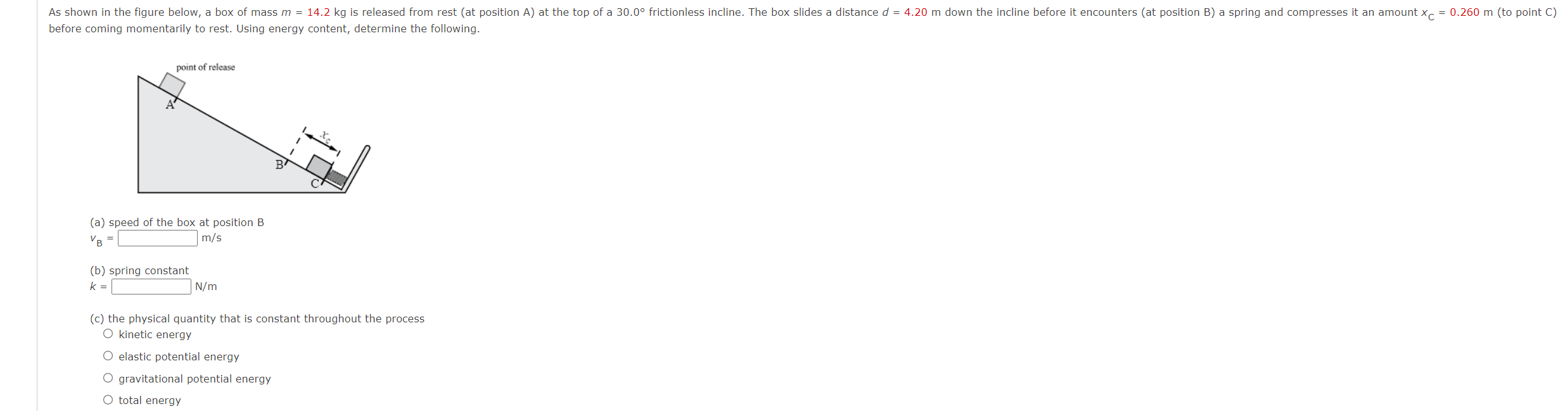 Solved 29)before coming momentarily to rest. Using energy | Chegg.com