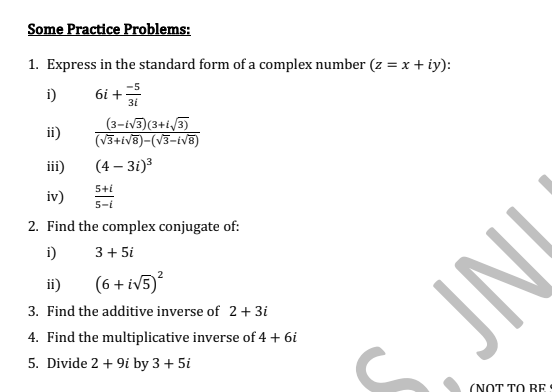 Solved find standard form of complex number 5+i/5-iSome | Chegg.com