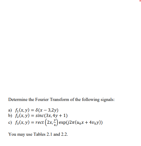 Solved Determine the Fourier Transform of the following | Chegg.com