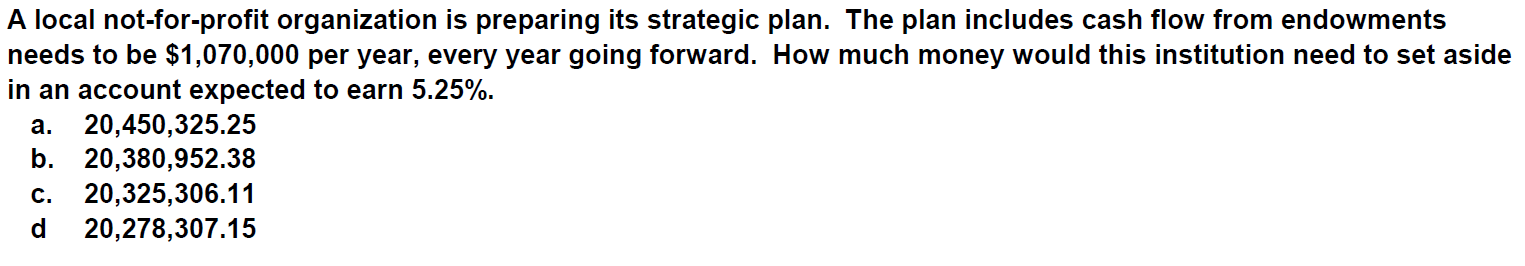 Solved A local not-for-profit organization is preparing its | Chegg.com