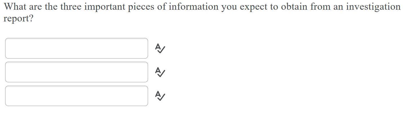 Solved What are the three important pieces of information | Chegg.com