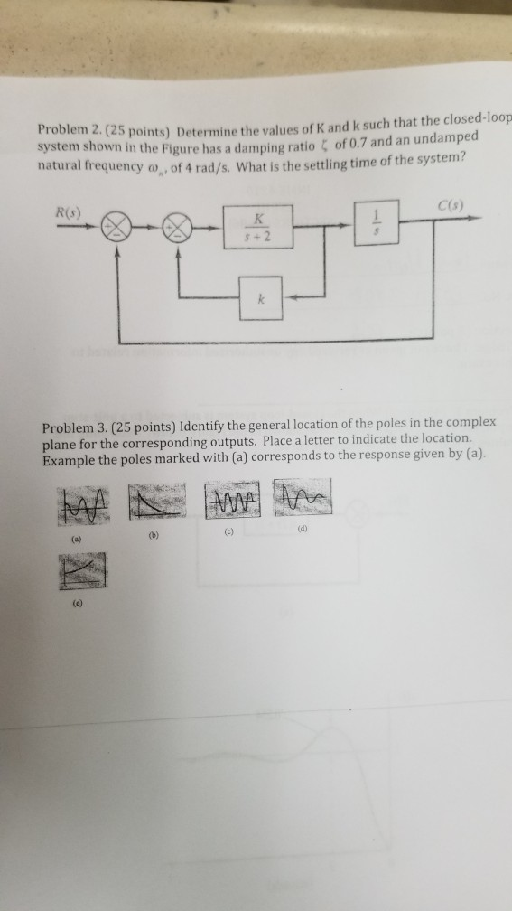 Problem 2. (25 points) Determine the values of K and | Chegg.com