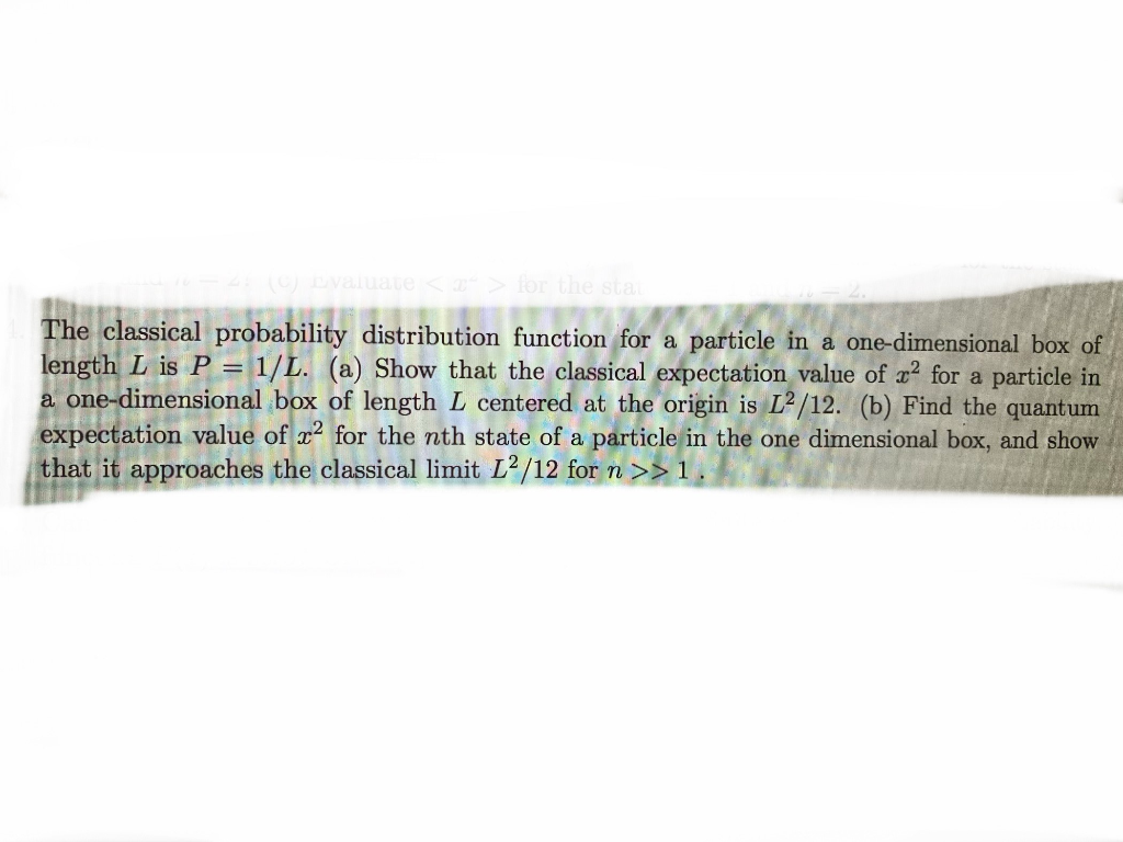 Solved The classical probability distribution function for a | Chegg.com