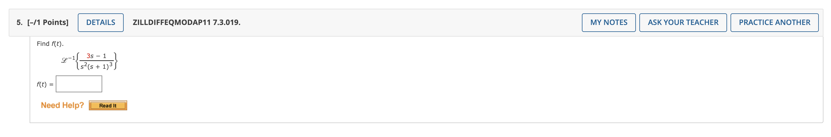 Solved 5. [-/1 Points] DETAILS ZILLDIFFEQMODAP11 7.3.019. MY | Chegg.com