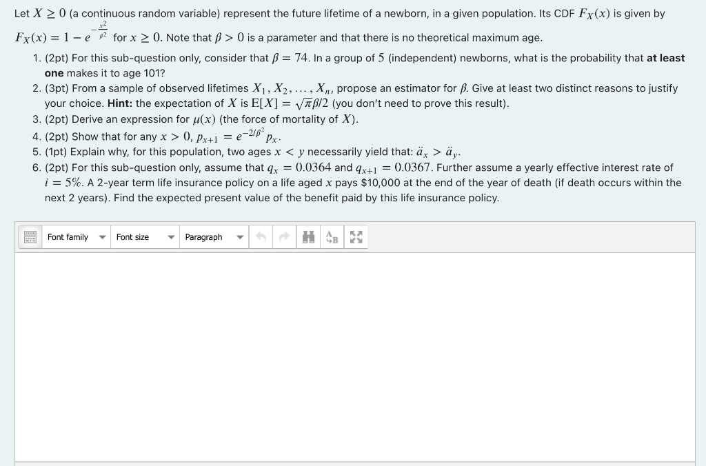 Solved Let X > 0 (a continuous random variable) represent | Chegg.com
